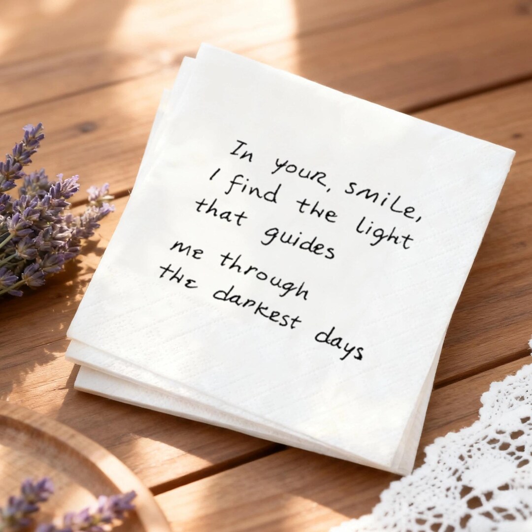 Personalized Love Note Handwriting Napkins, Printed Your Handwritten ...