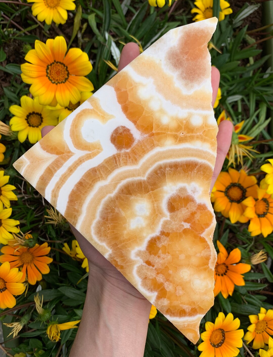 Banded Orange Calcite Slab - Etsy