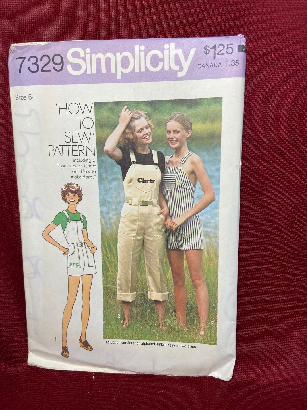 Vintage Sewing Pattern From 1970s. Simplicity 7329 Overalls. UNCUT ...