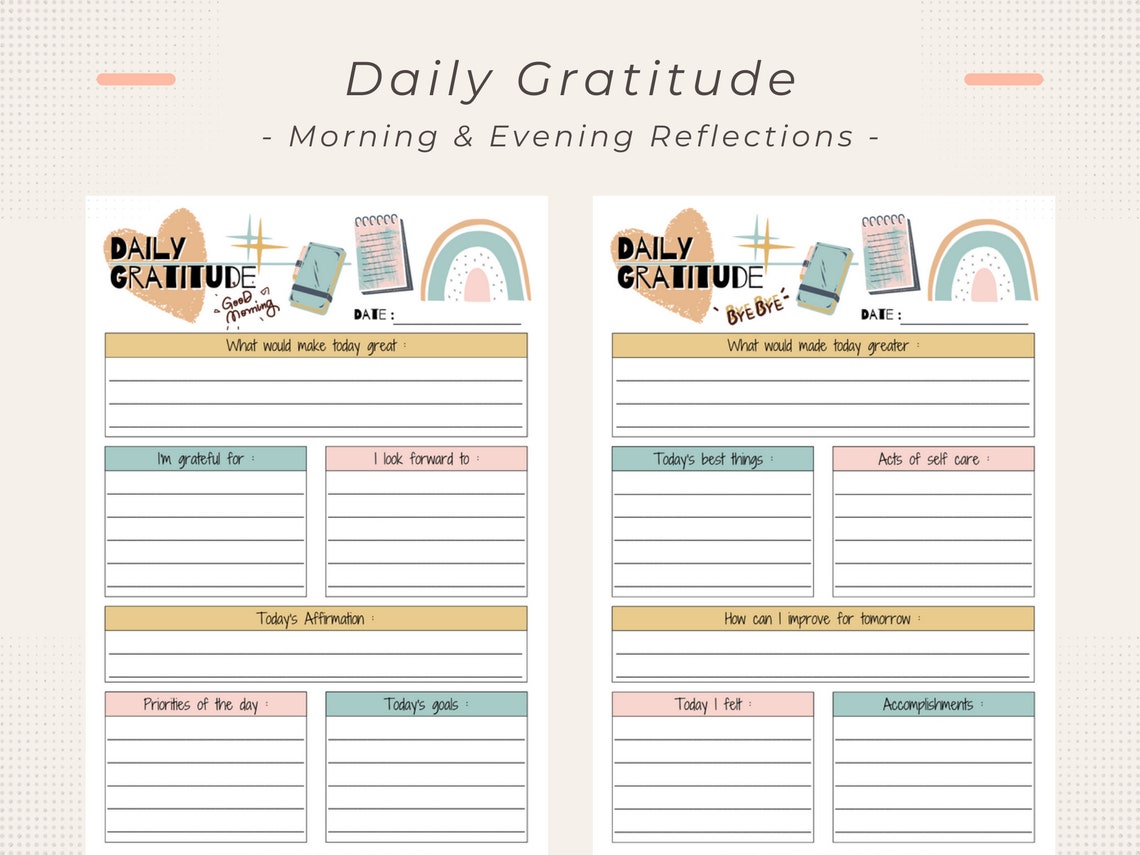 Diario de gratitud imprimible Plantilla de gratitud Diario - Etsy México