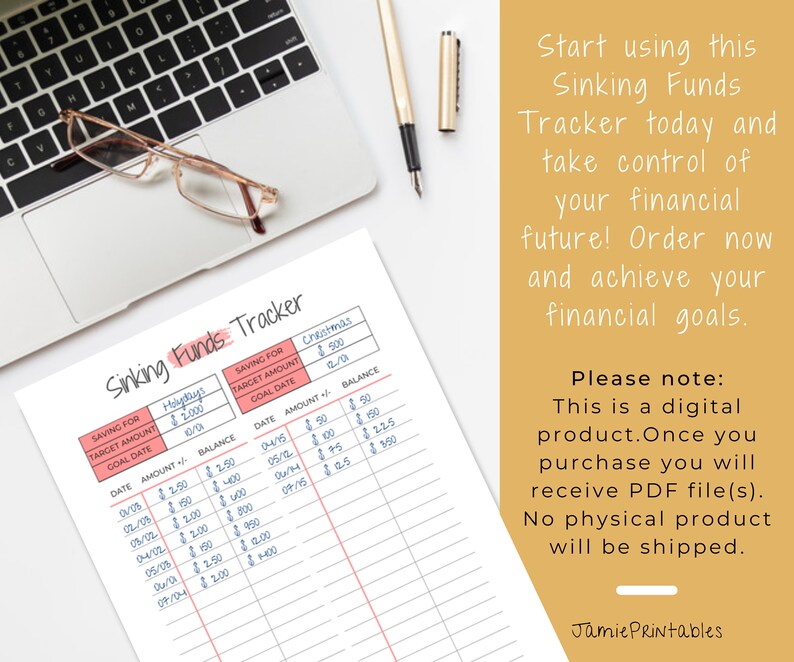 Sinking Funds Tracker Printable, Savings Tracker, Savings Challenge ...