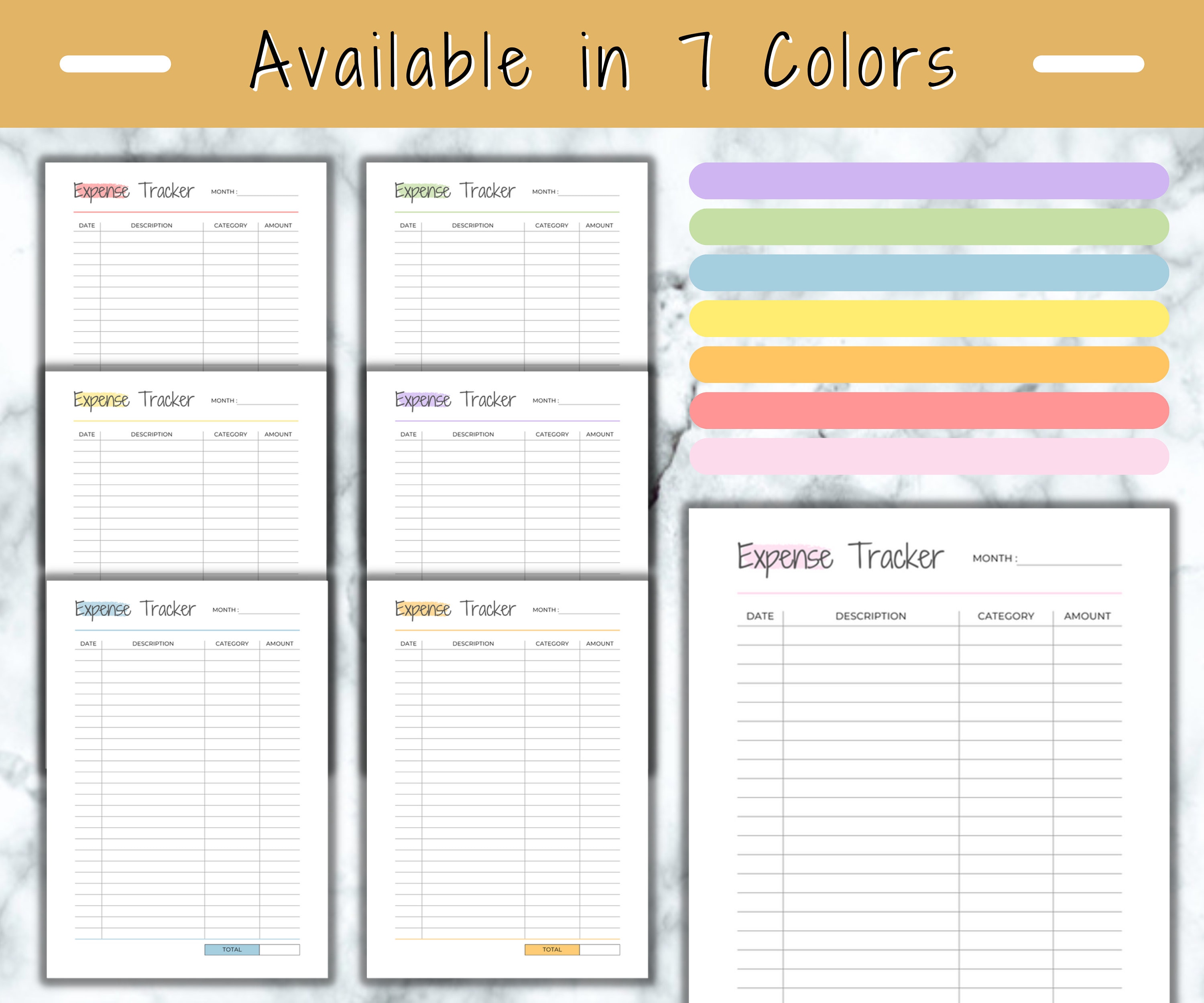 Expense Tracker Printable, Spending Tracker, Budget Template, Financial ...