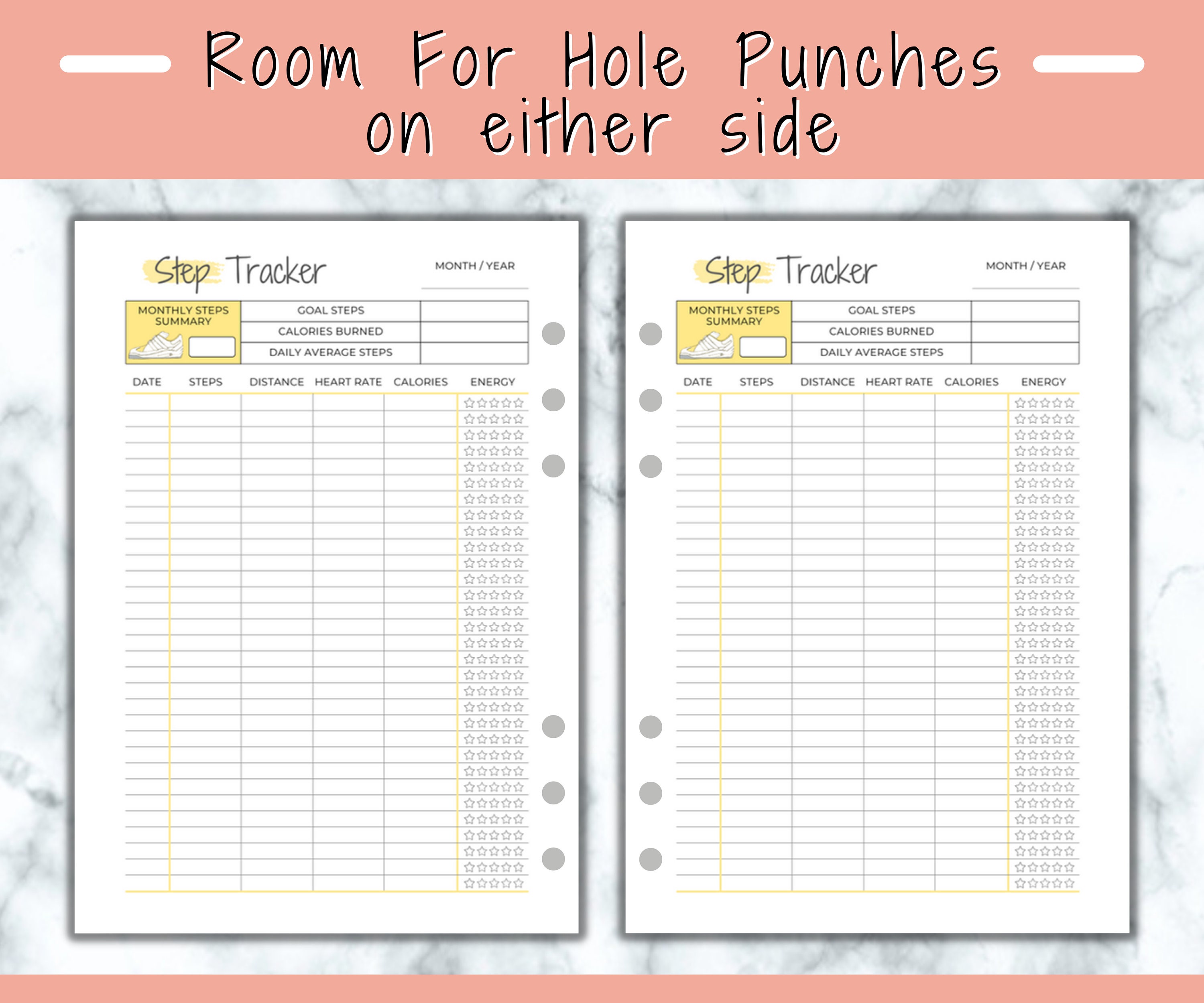 Step Tracker Printable, Minimalist Planner Inserts, Fitness Journal ...