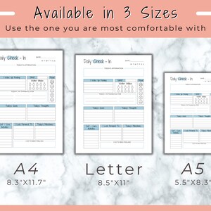 Daily Check in Journal Printable Rainbow Template, Wellness Journal ...