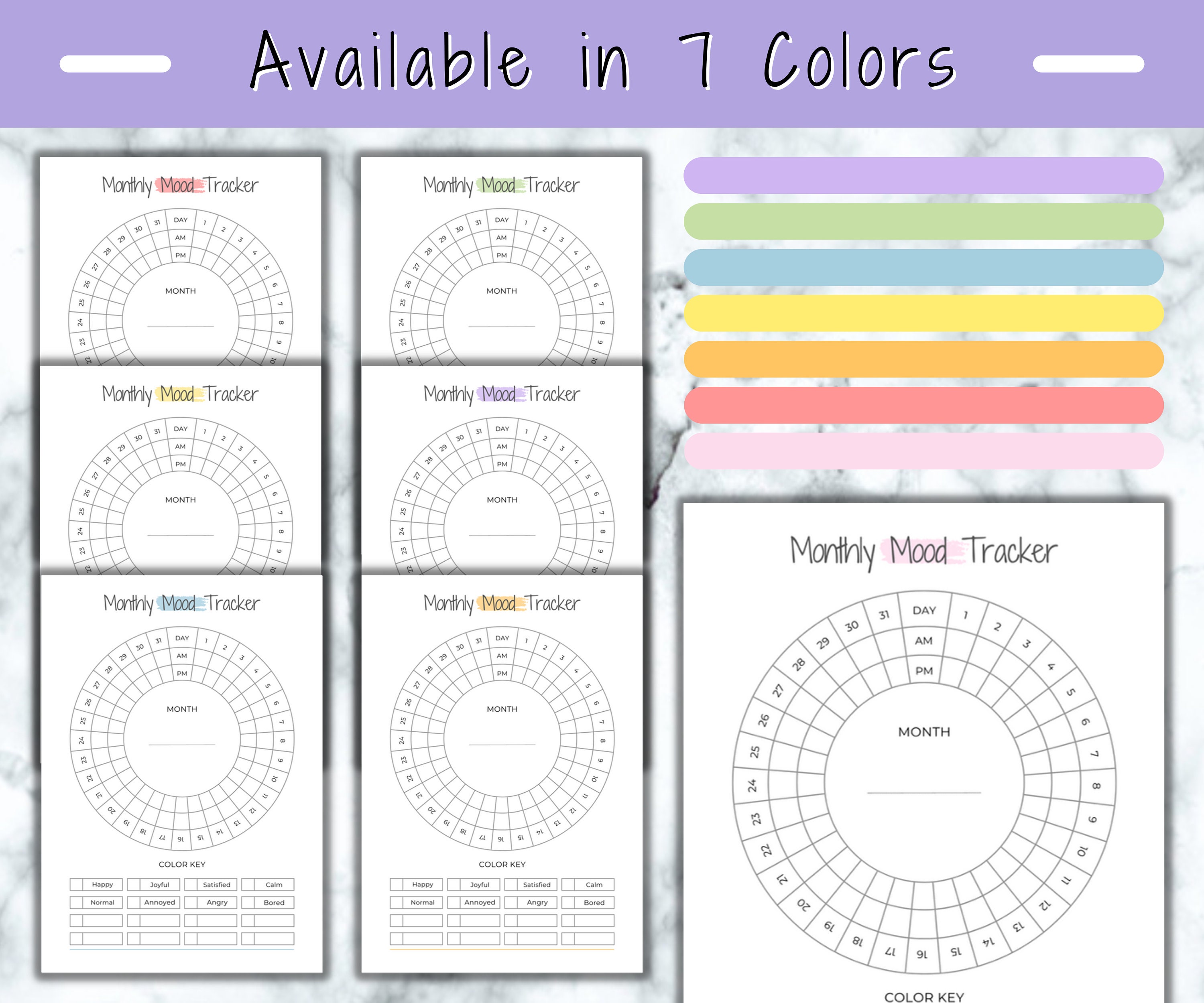 Monthly Mood Tracker Printable, Minimalist Planner Inserts, Monthly ...