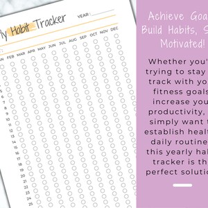 Yearly Habit Tracker, Minimalist Planner Inserts, Routine Tracker ...