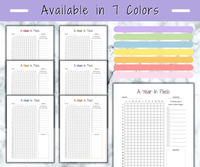 2025 Yearly Mood Tracker Printable Minimalist Planner Inserts, A Year ...