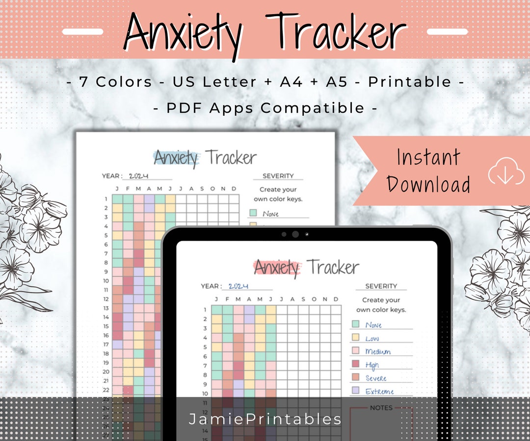 Anxiety Tracker Printable Minimalist Planner Inserts Anxiety - Etsy