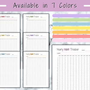 Yearly Habit Tracker, Minimalist Planner Inserts, Routine Tracker ...