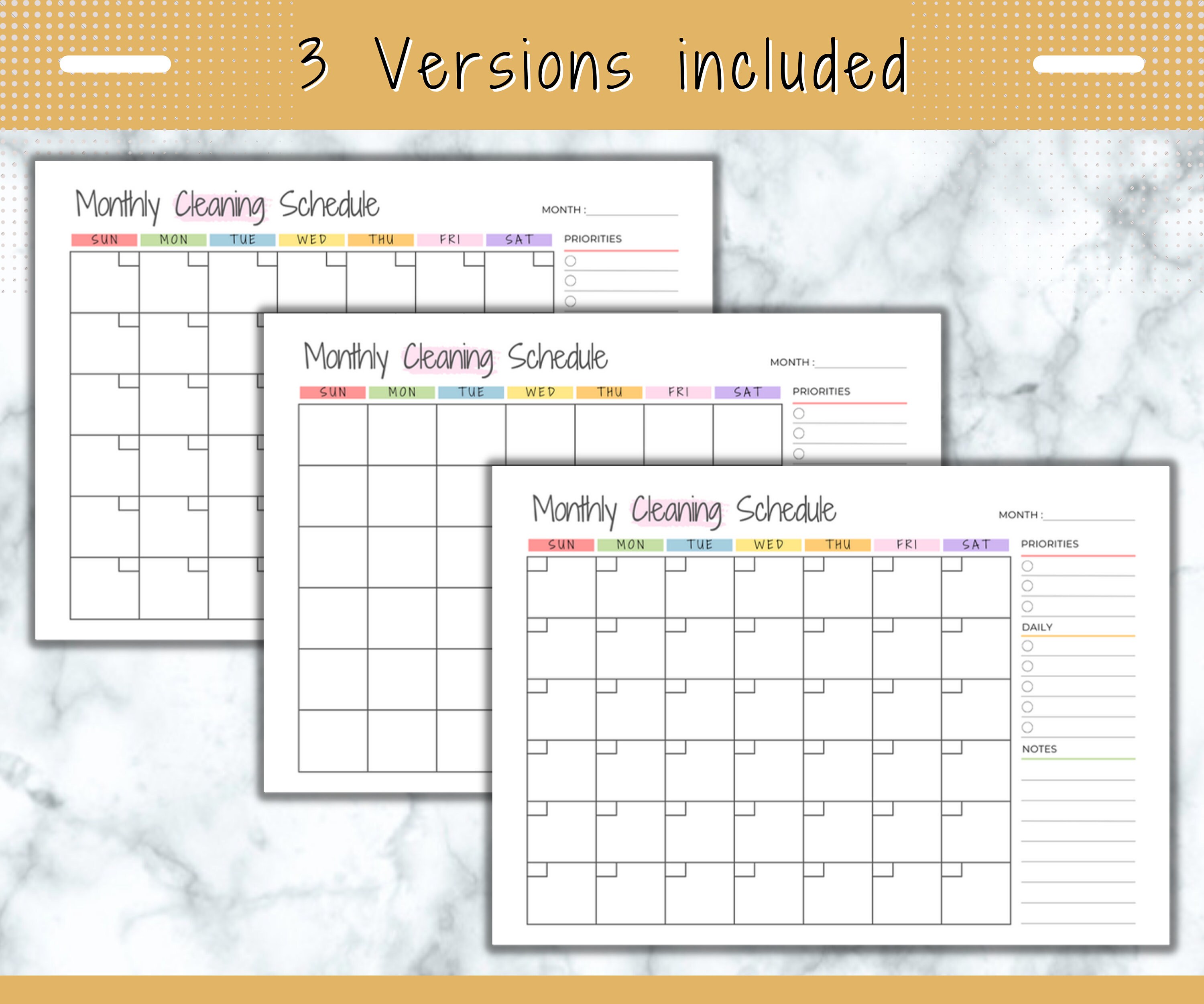Monthly Cleaning Planner Landscape, Monthly Cleaning Schedule Printable ...