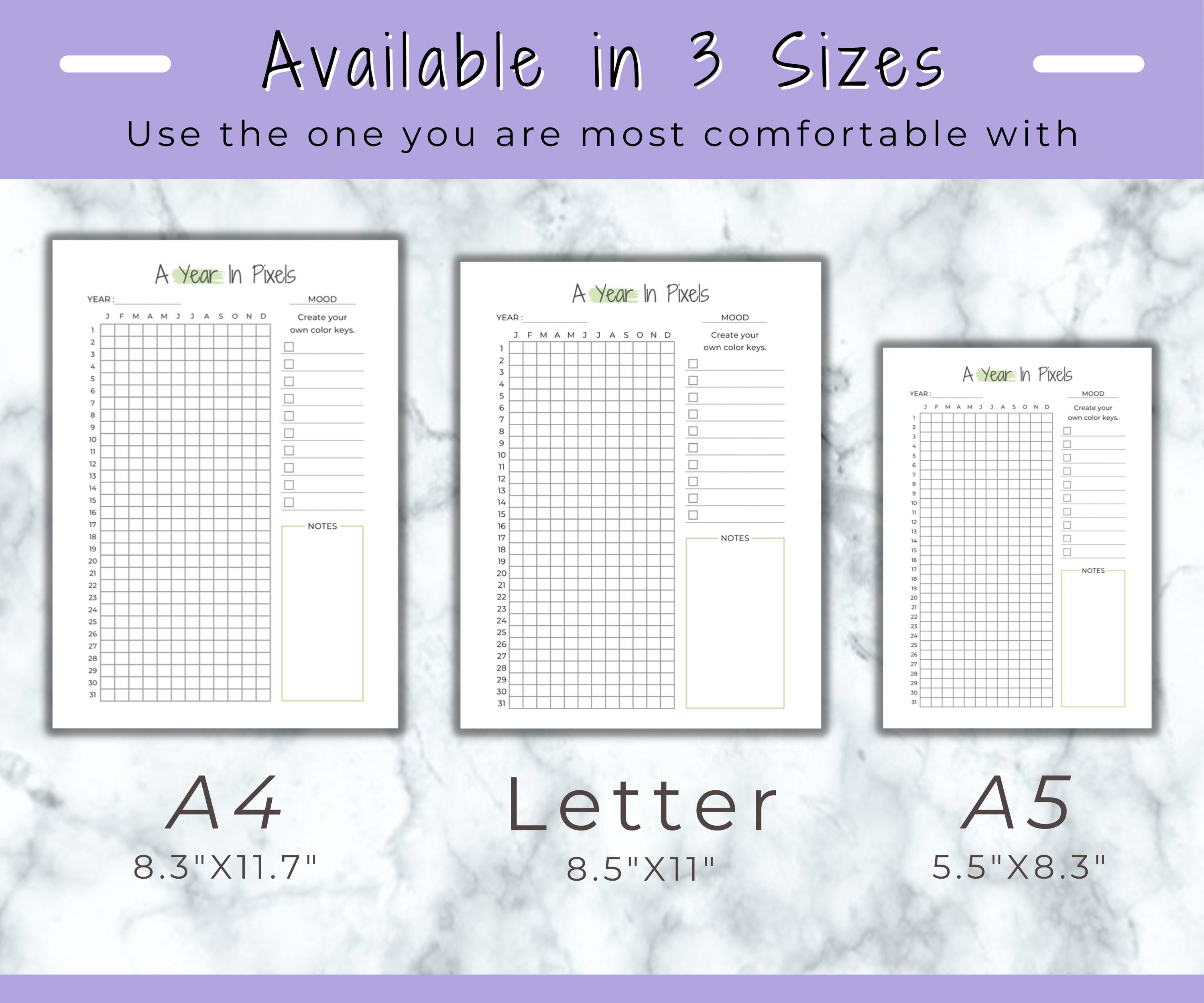 2025 Yearly Mood Tracker Printable Minimalist Planner Inserts, A Year ...