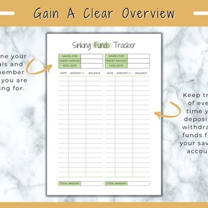 Sinking Funds Tracker Printable, Savings Tracker, Savings Challenge ...