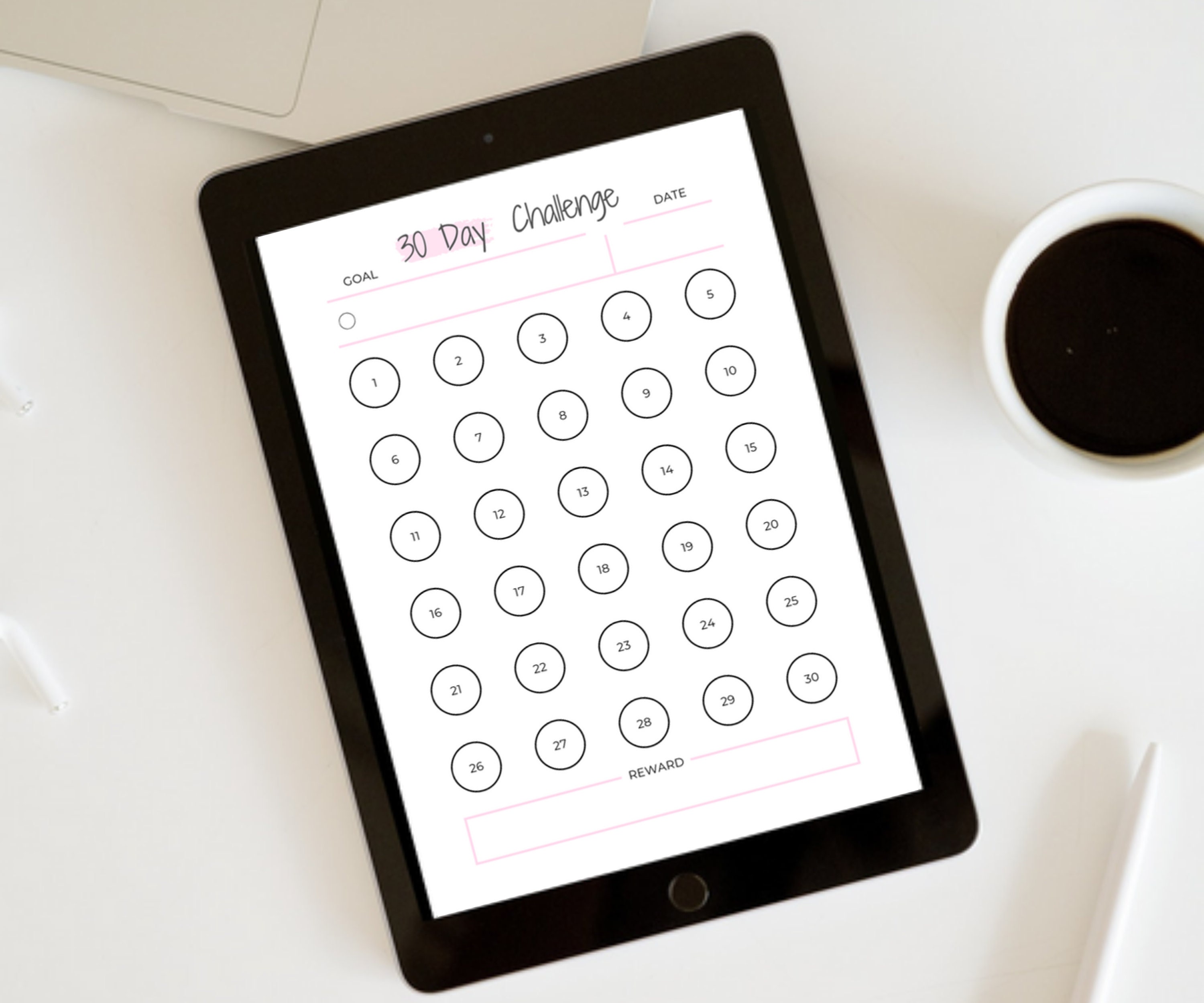 30-60-90-100 Day Challenge BUNDLE Printable Daily Goal Tracker ...