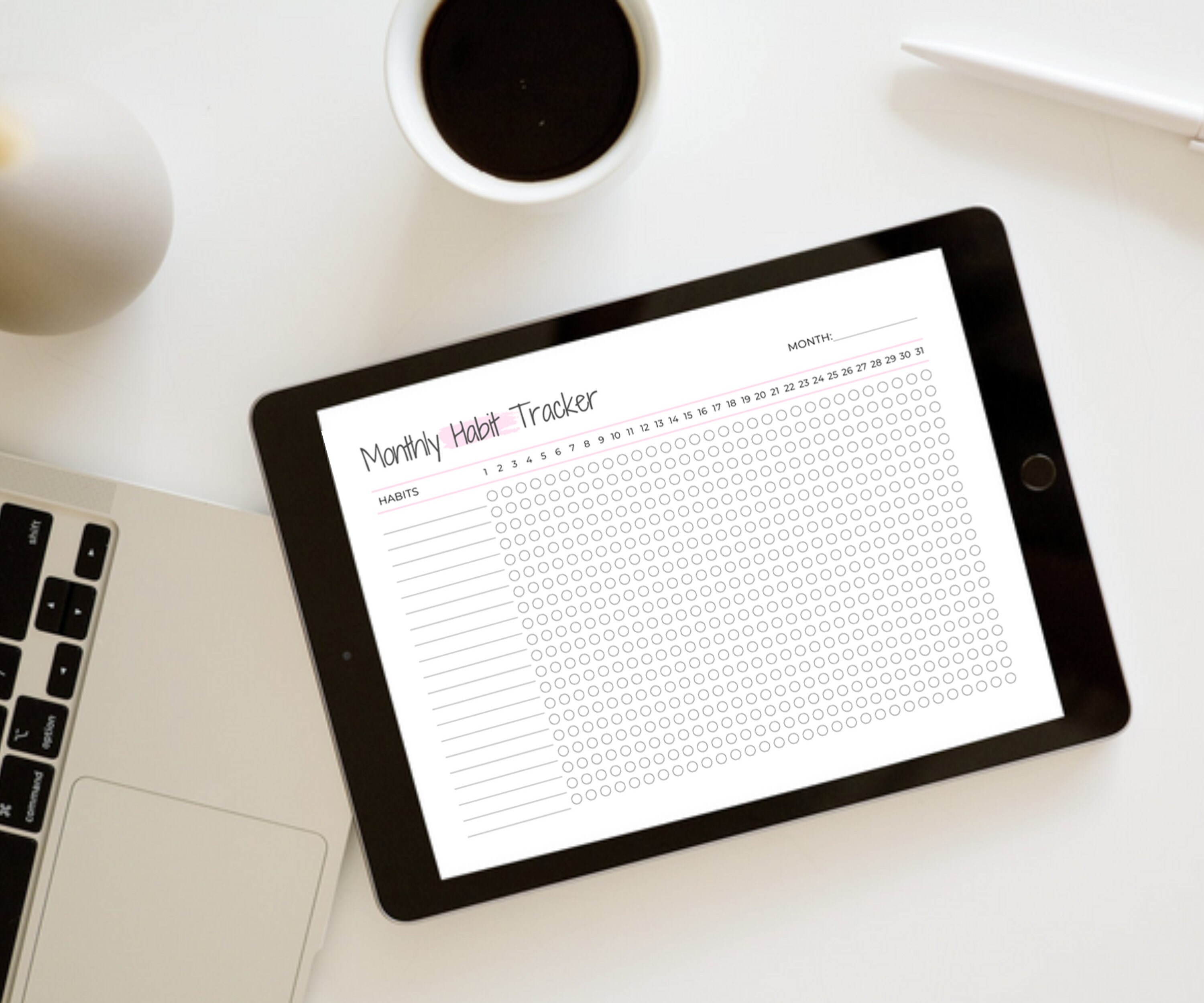 Monthly Habit Tracker Printable Landscape Minimalist Daily - Etsy