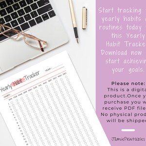 Yearly Habit Tracker, Minimalist Planner Inserts, Routine Tracker ...
