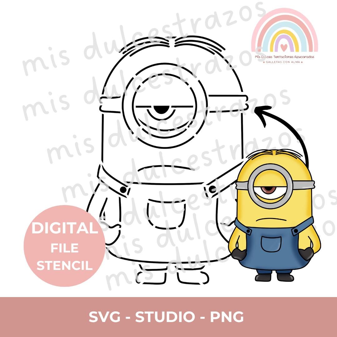 Digital Files Cookie Template MINION STUART Pyo, File MINION Stuart ...