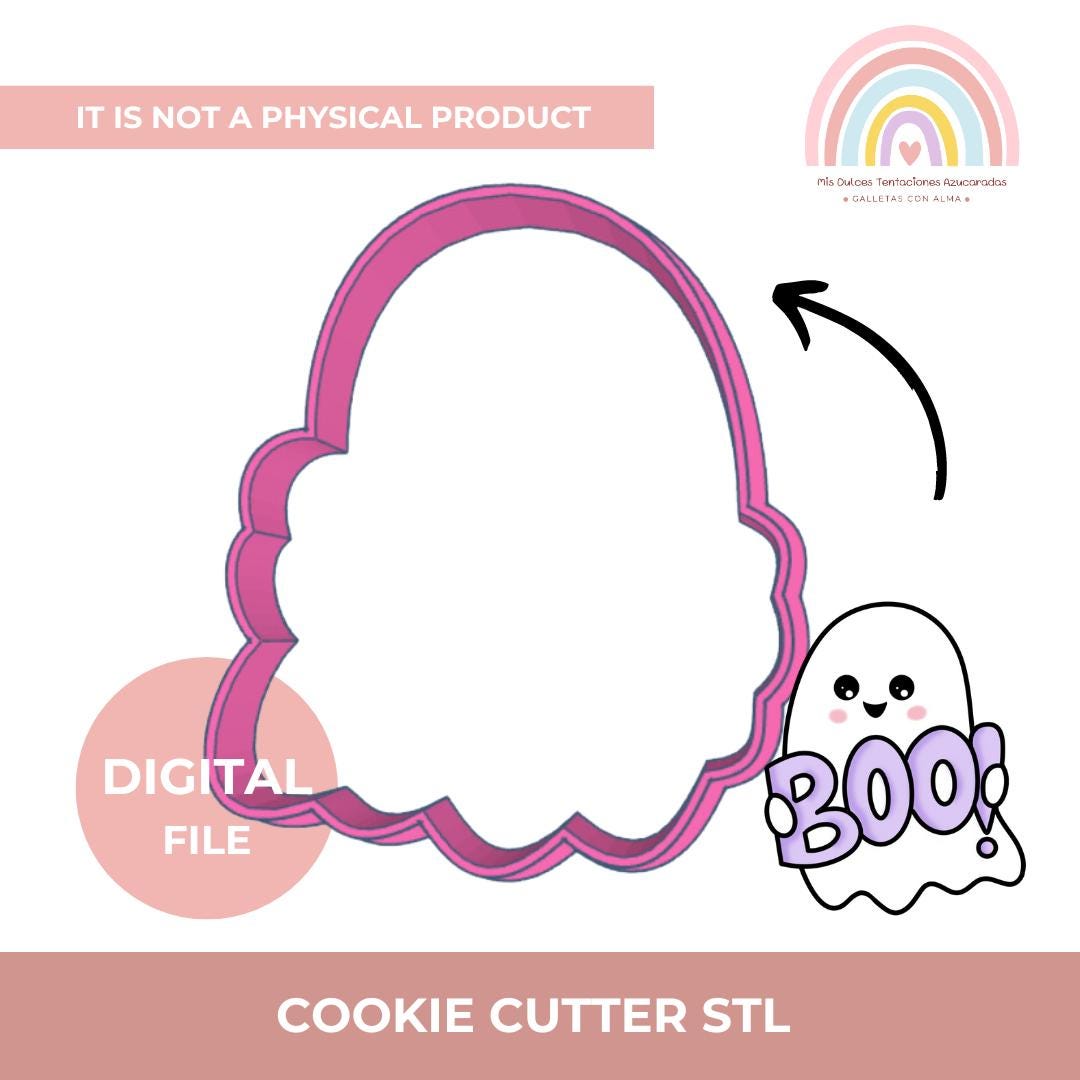 GHOST BOO Cookie Cutter Stl File for 3D Printing, Halloween Cookies ...