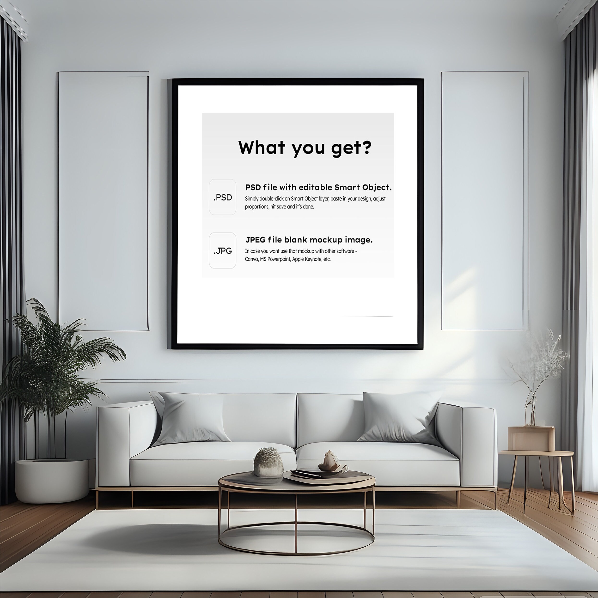 Editable Canvas Mockup, Vertical PSD Template, Customizable Canvas ...