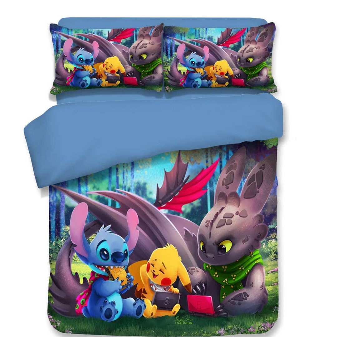 3D Printed Cute Disney Lilo Stitch Bedding Duvet Cover Set - Etsy