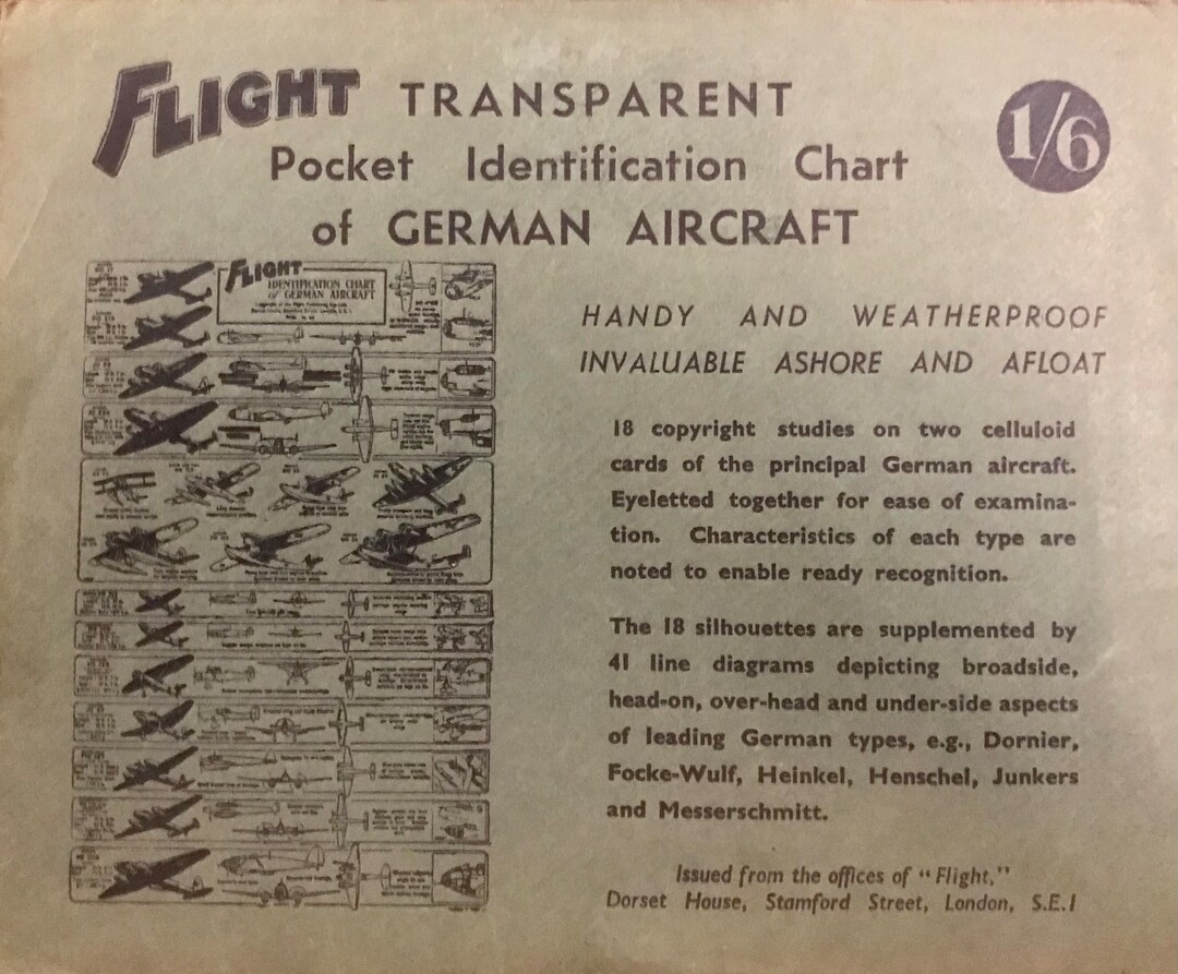 World War 2 - 1942 - Rare Transparent Celluloid German Aircraft ...