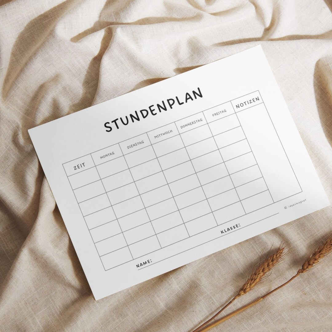 Printable PDF Timetable | Minimalist A4 Timetable | School Planner for ...