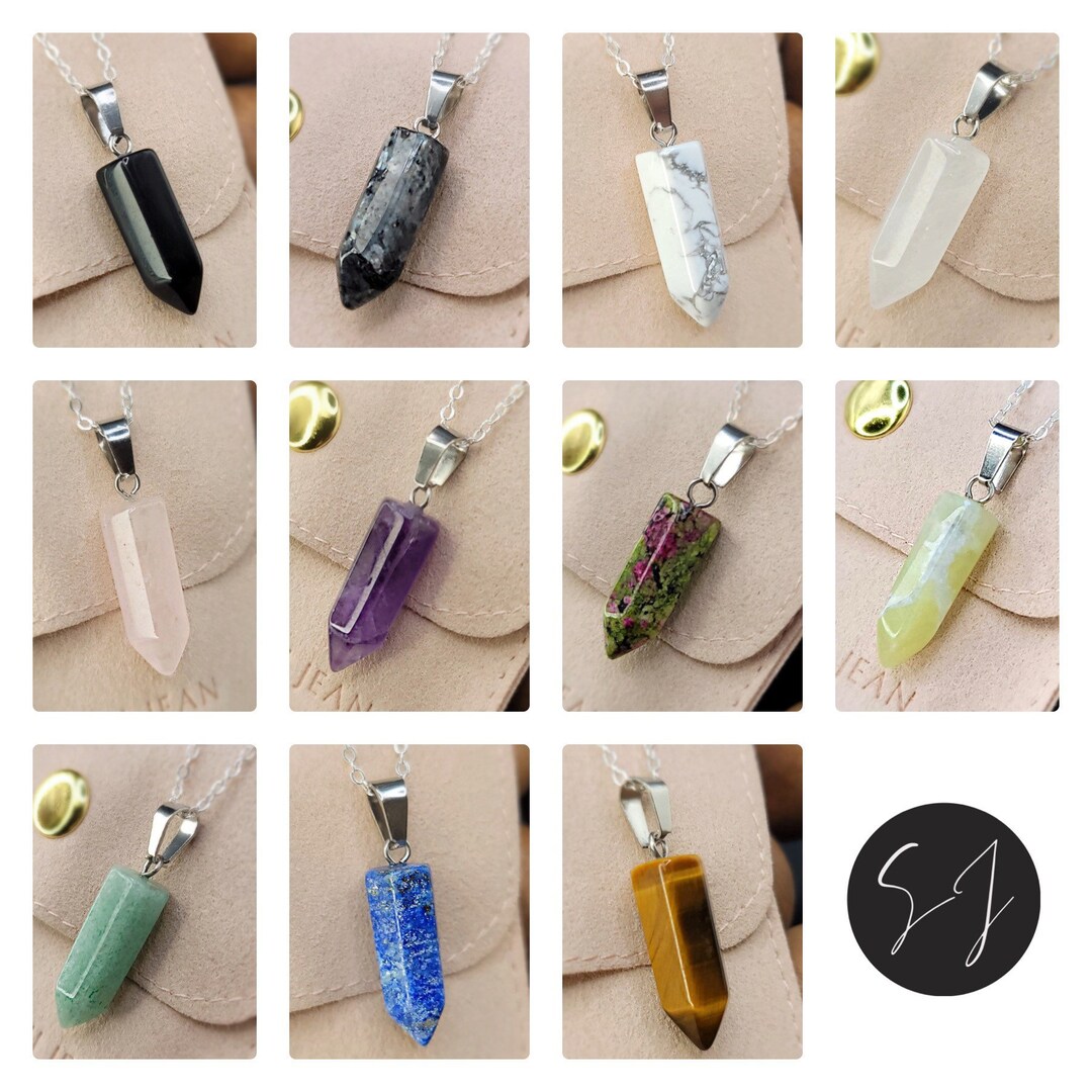 Point Crystal Necklace Healing Crystal Jewelry Real Genuine - Etsy