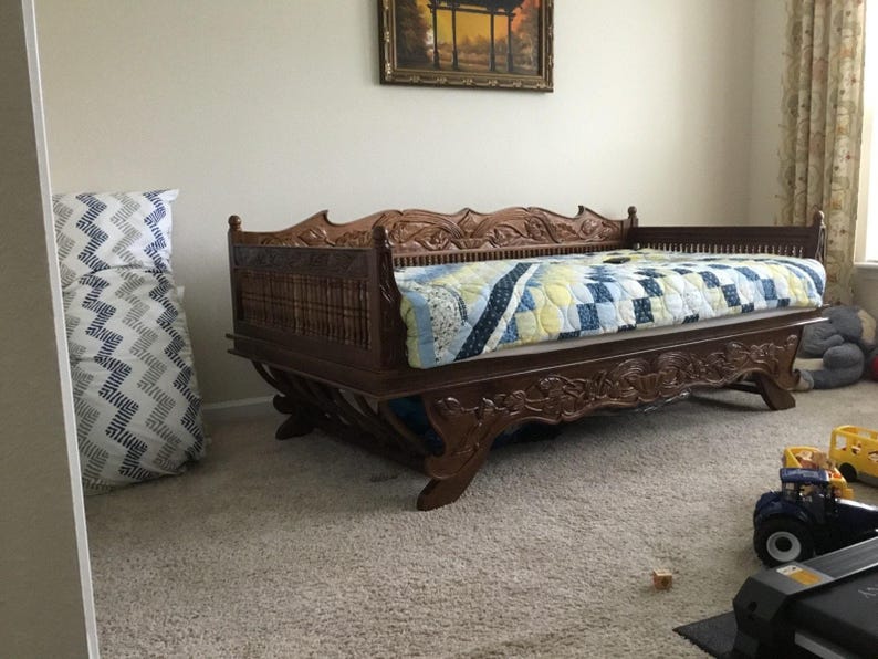 Teak Twin Daybed From Thailand Hand Carved *PICK UP ONLY* - Etsy