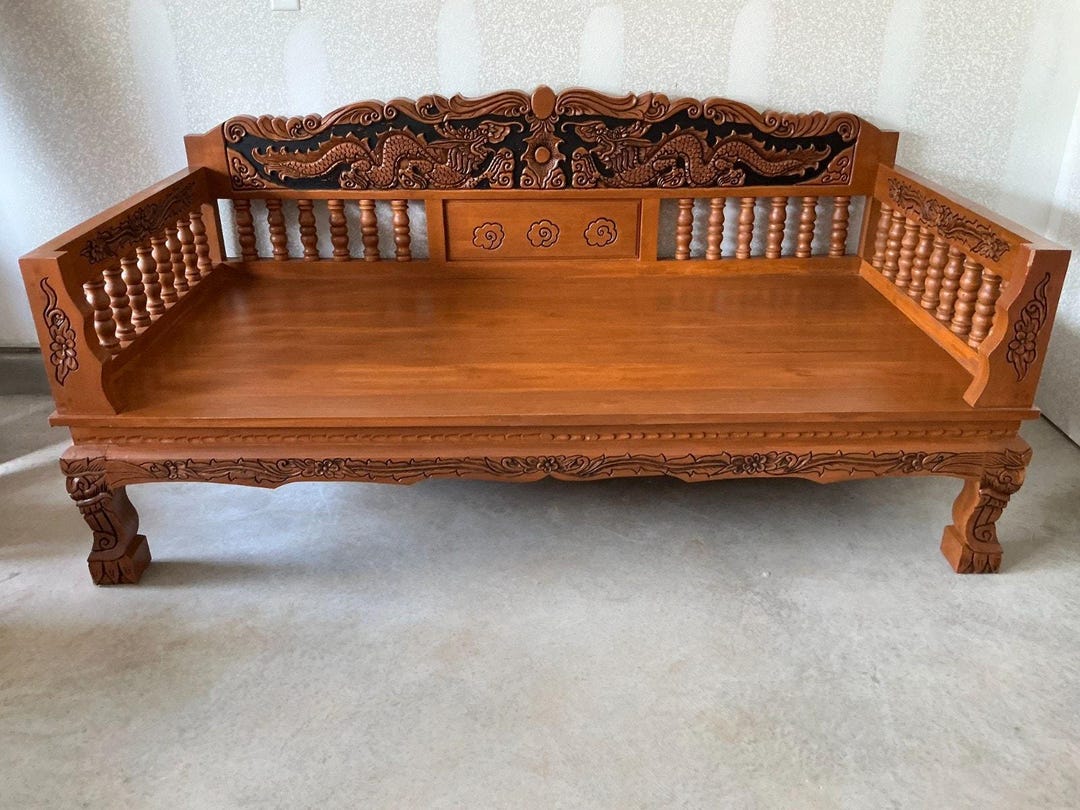 Teak Twin Daybed From Thailand Hand Carved *PICK UP ONLY* - Etsy