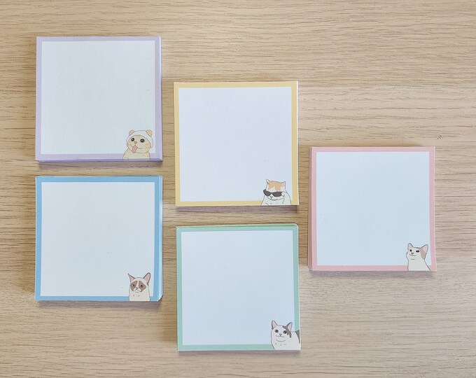 Cute Cat Meme Notepad Grumpy Cat, Polite Cat, Pop Cat, Sunglasses Cat ...