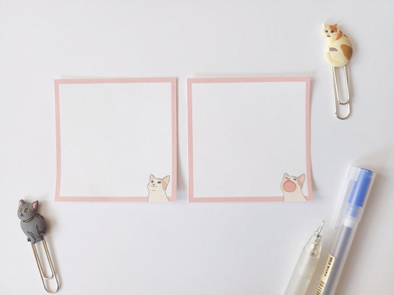 Pop Cat Memo Pad Cute Cat Meme Notepad Funny Stationery - Etsy