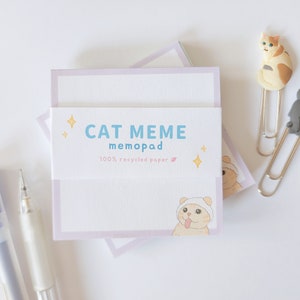 Cute Cat Meme Notepad Grumpy Cat, Polite Cat, Pop Cat, Sunglasses Cat ...