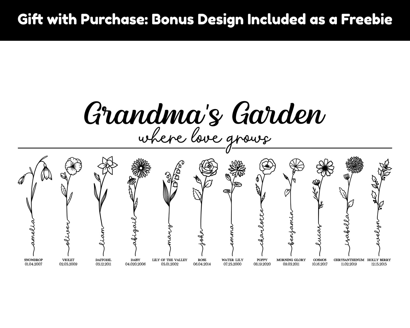 Mothers Day Gift Svg, Grammys Garden Where Love Grows Svg Png Files ...