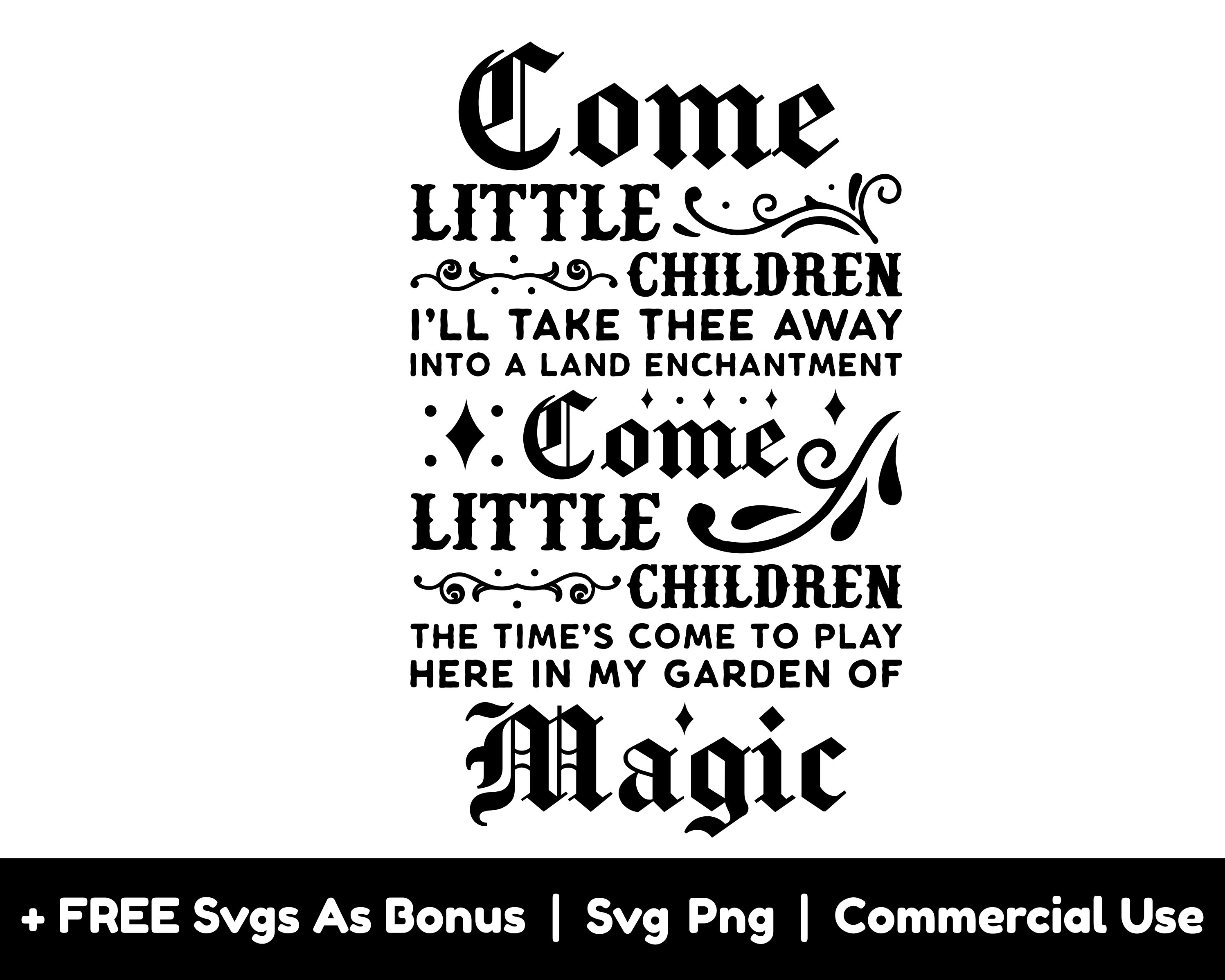 Come Little Children Svg Png Files, Witch Svg, Halloween Svg, Spooky ...