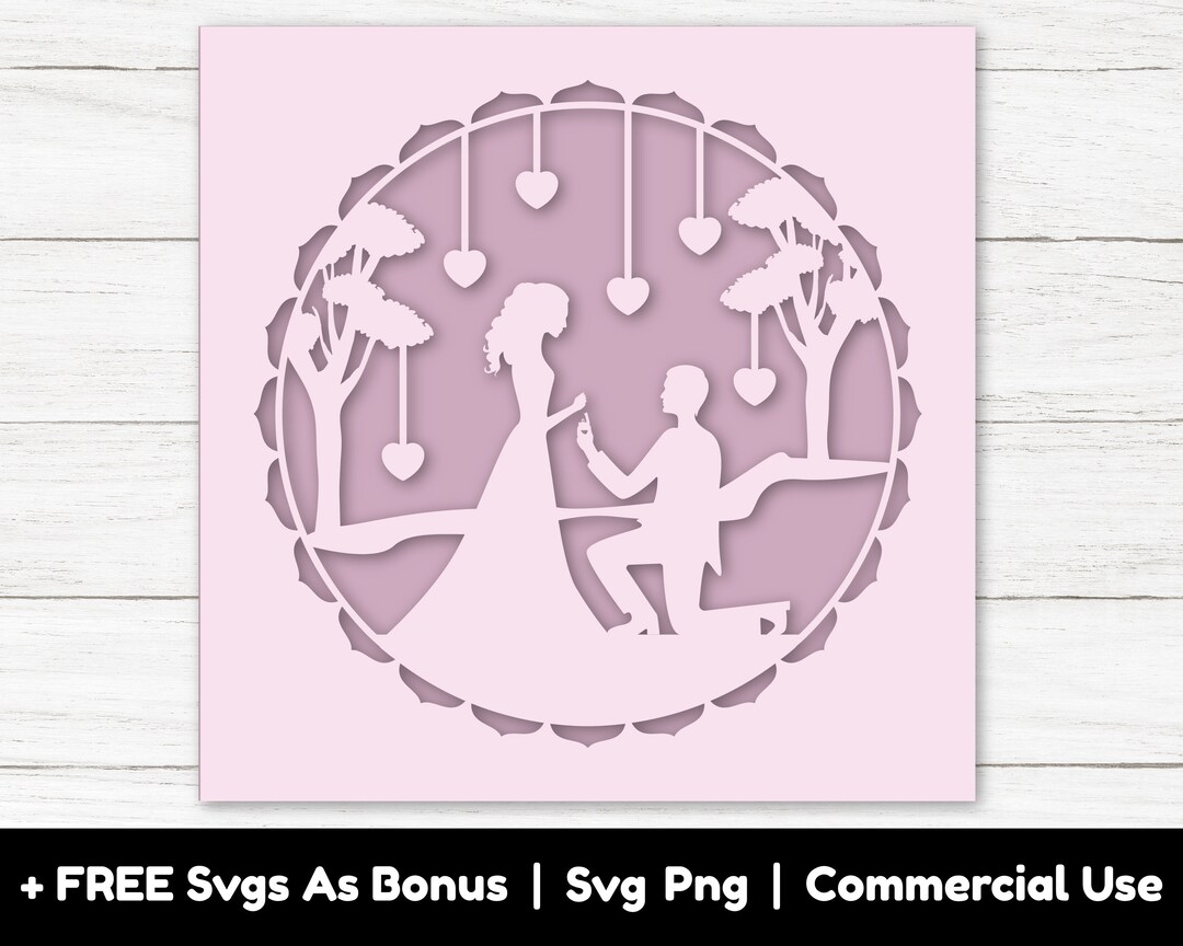Engagement Wedding Card Design Svg Png Files, Bride Groom Svg, Frame ...