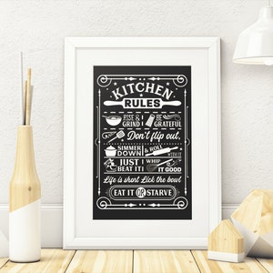 Kitchen Rules Svg Png Files, Funny Kitchen Svg, Poster Svg, Kitchen ...