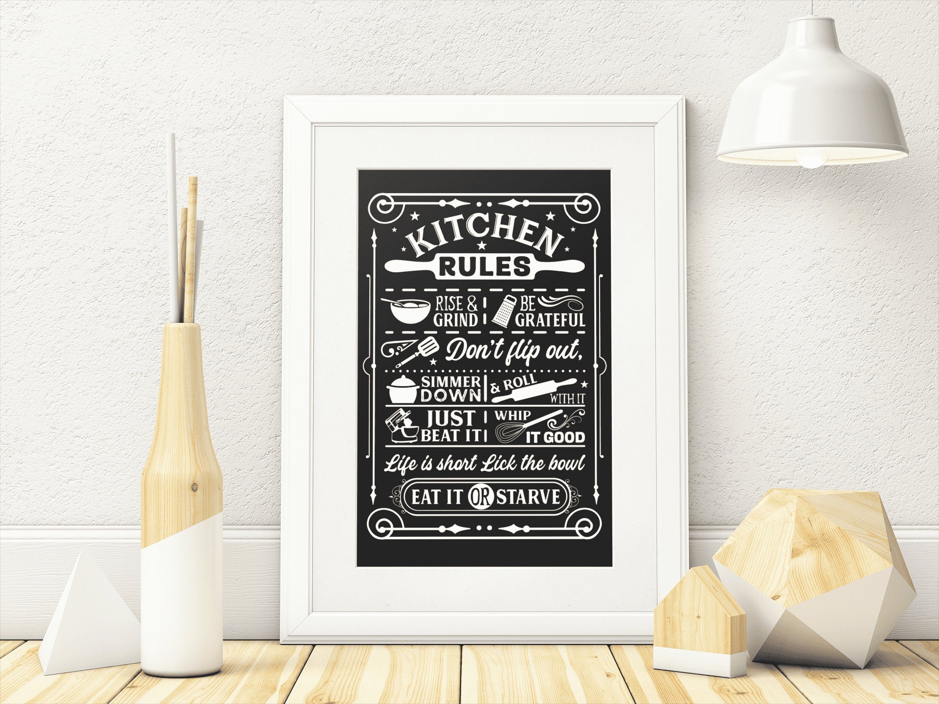 Kitchen Rules Svg Png Files, Funny Kitchen Svg, Poster Svg, Kitchen ...