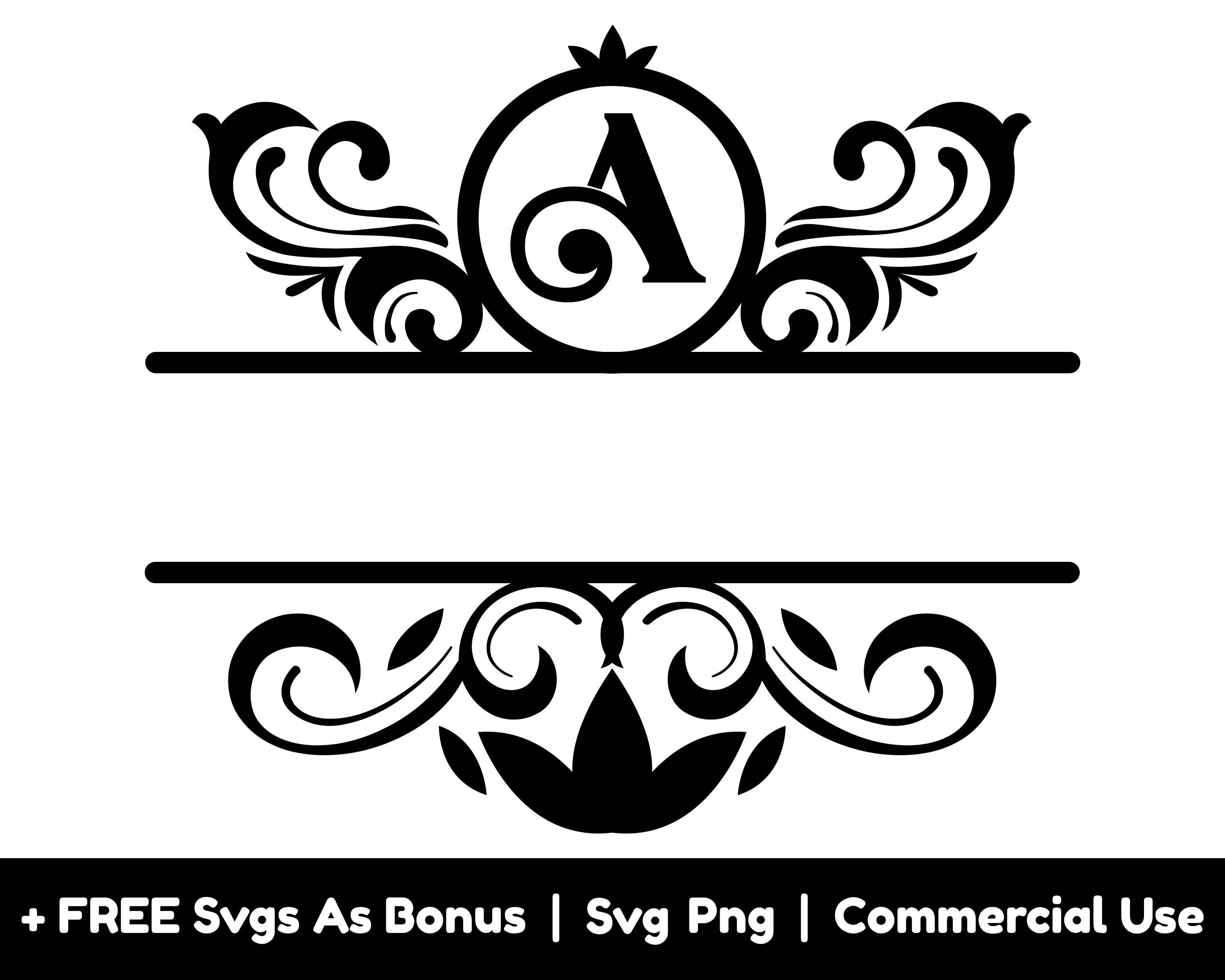 Split Text Frame Svg Png Files Personalized Monogram Svg - Etsy