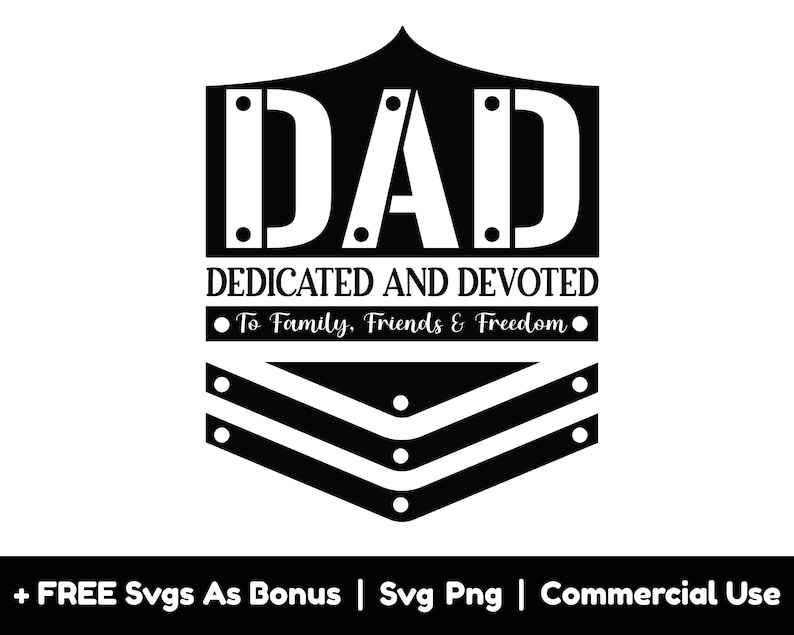 Dad Dedicated and Devoted Svg Png Files Father's Day Svg - Etsy