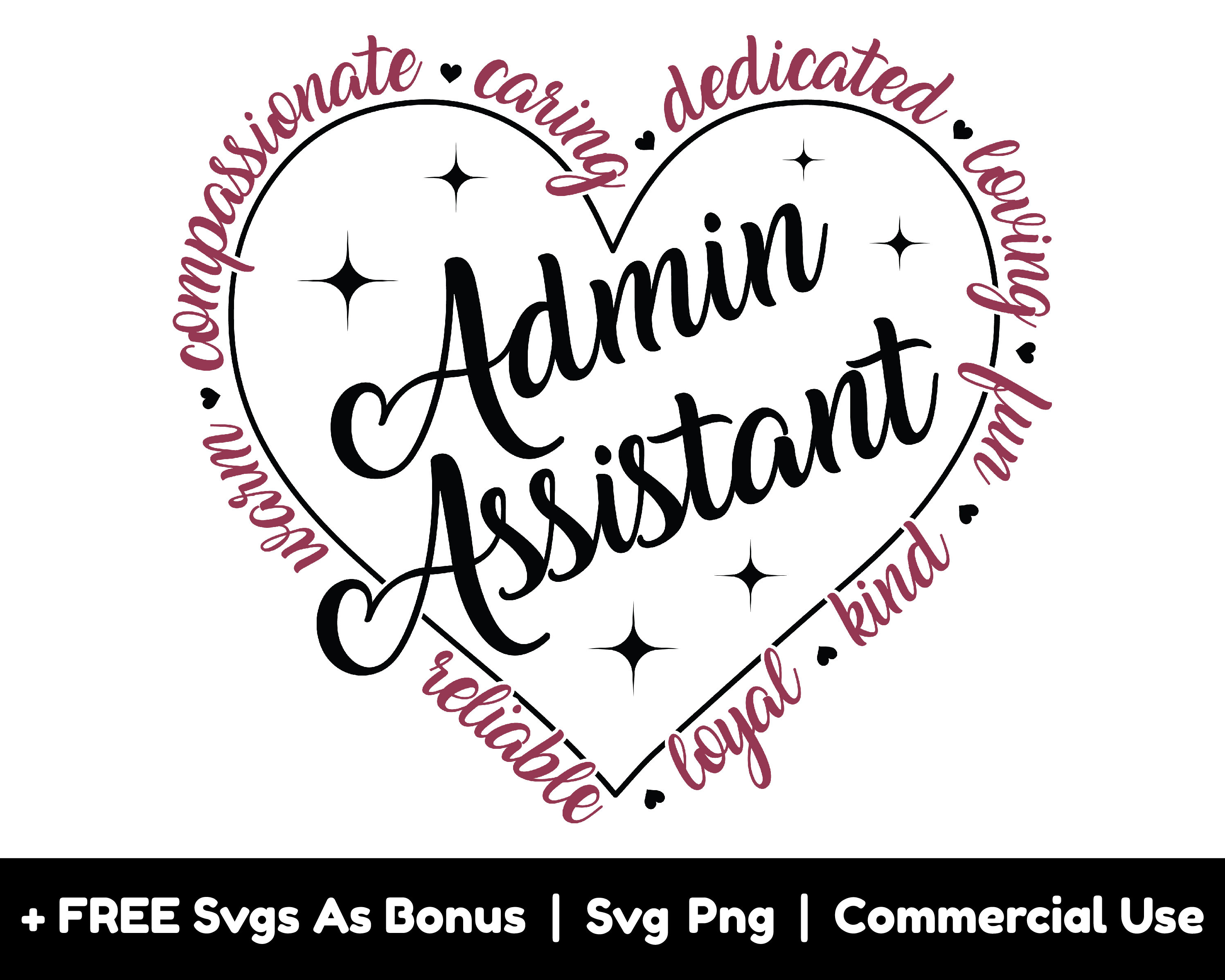 Admin Assistant Svg Png Files, Heart Shape Svg, Office Svg ...