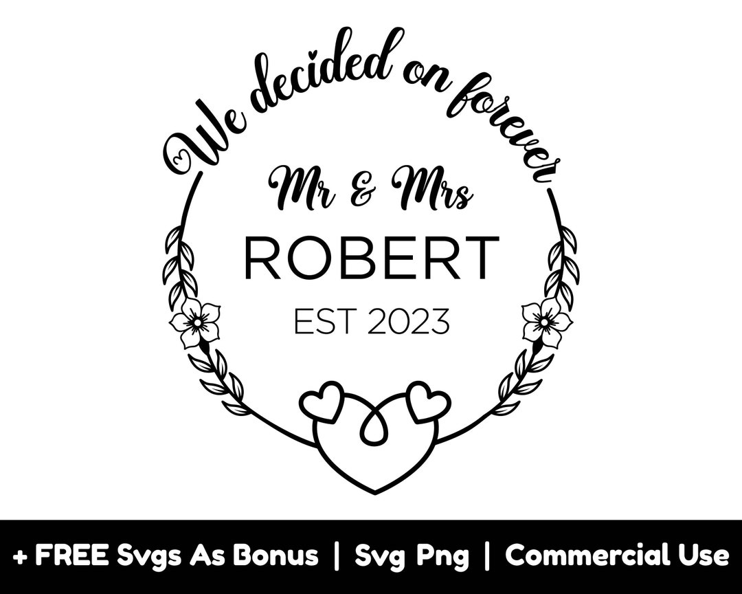 Custom Name Frames Svg Png Files, We Decided on Forever Mr and Mrs ...