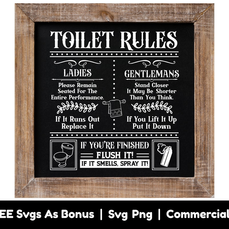 Bathroom Rules Svg - Etsy