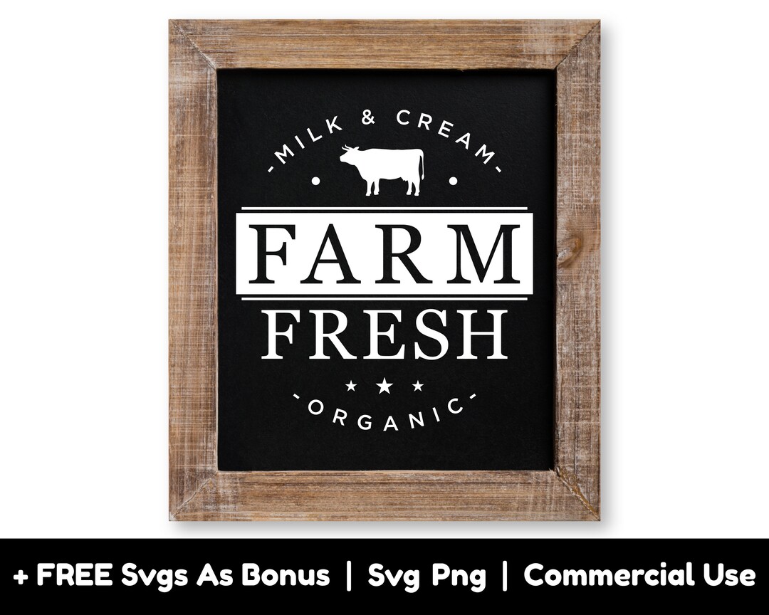 Ferme Wall Art Decor Svg, fichier Png Svg frais de ferme, lait ...