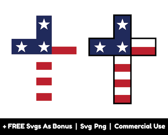 American Flag Cross Svg Png Files 4t of July Svg Patriotic - Etsy