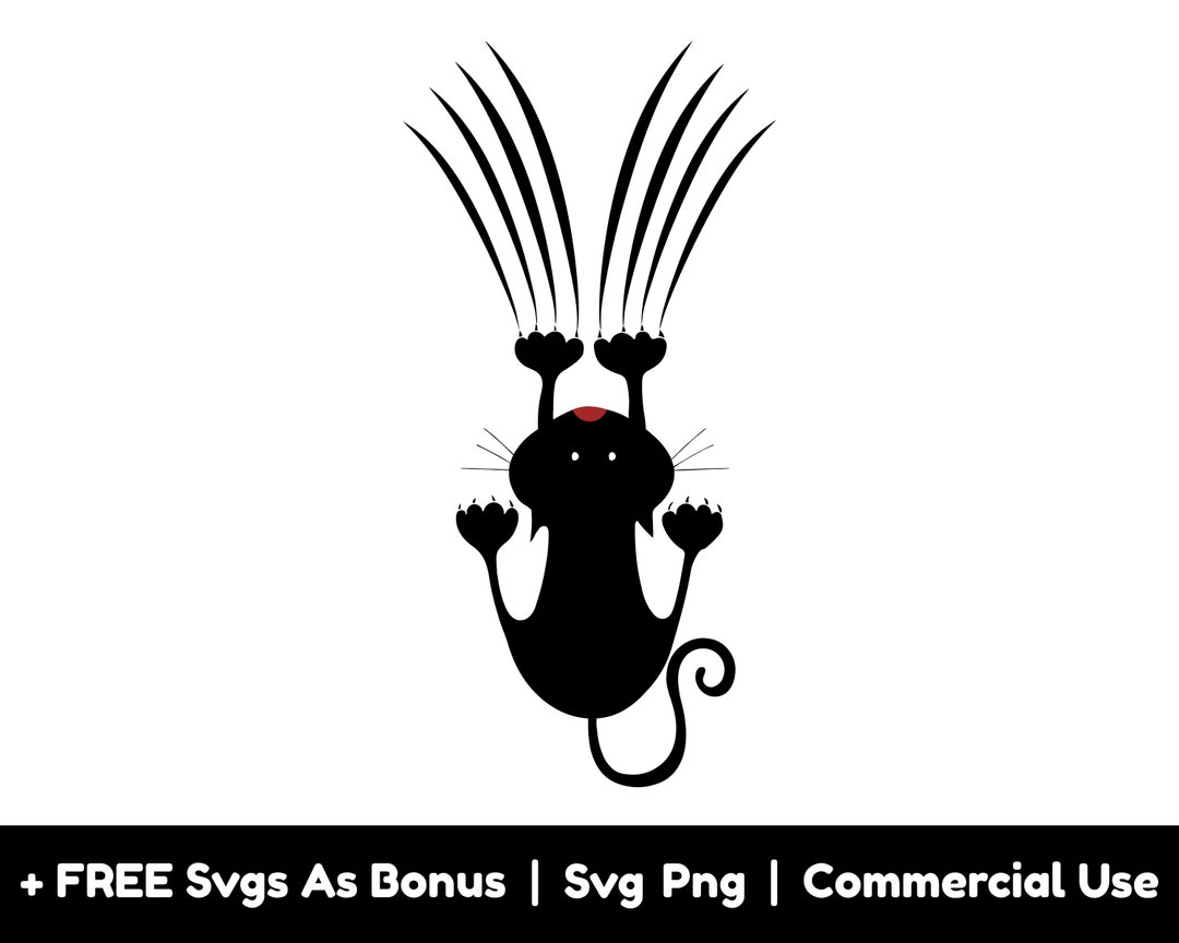 Cat Claw Scratches Svg Png Files, Cat Silhouette, Cat Claw Mark, Angry ...