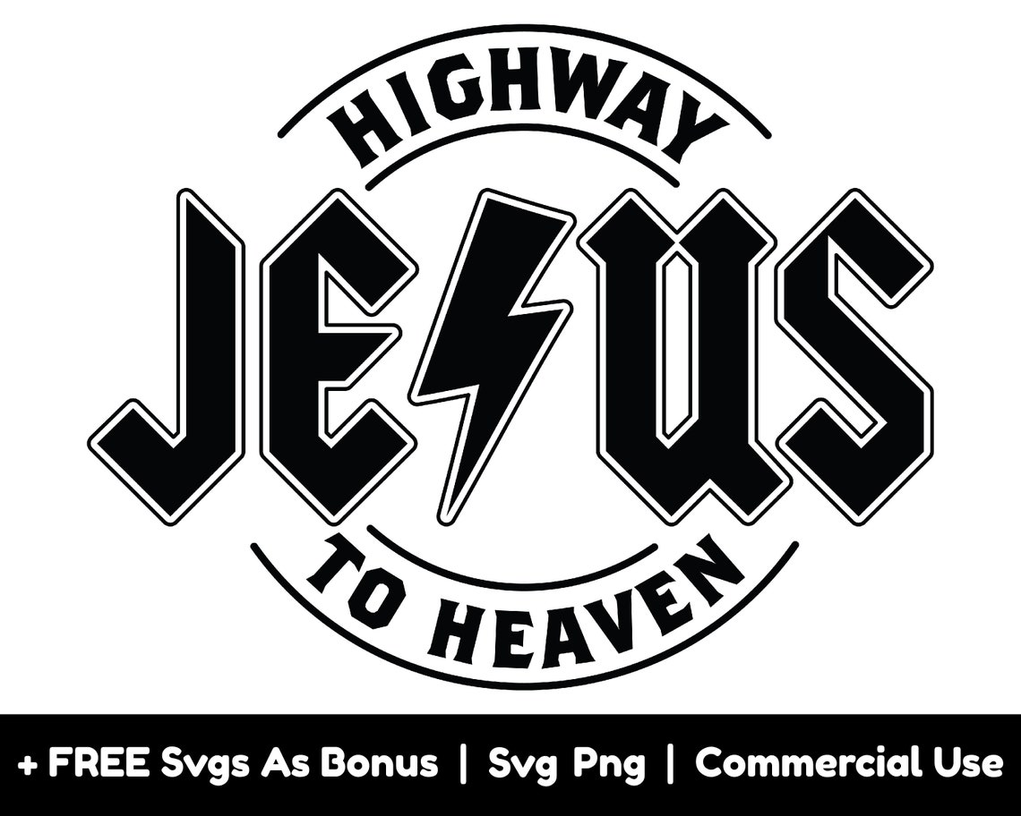 Highway Jesus to Heaven Svg Png Files, Christian Svg, God Svg ...