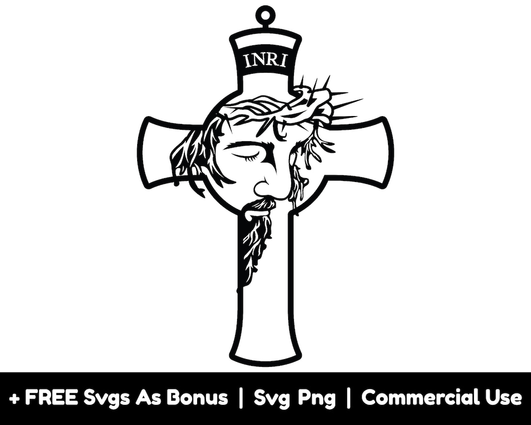 Inri Svg Png Files, Christian Svg, God Svg, Jesus Face Svg, Christ ...