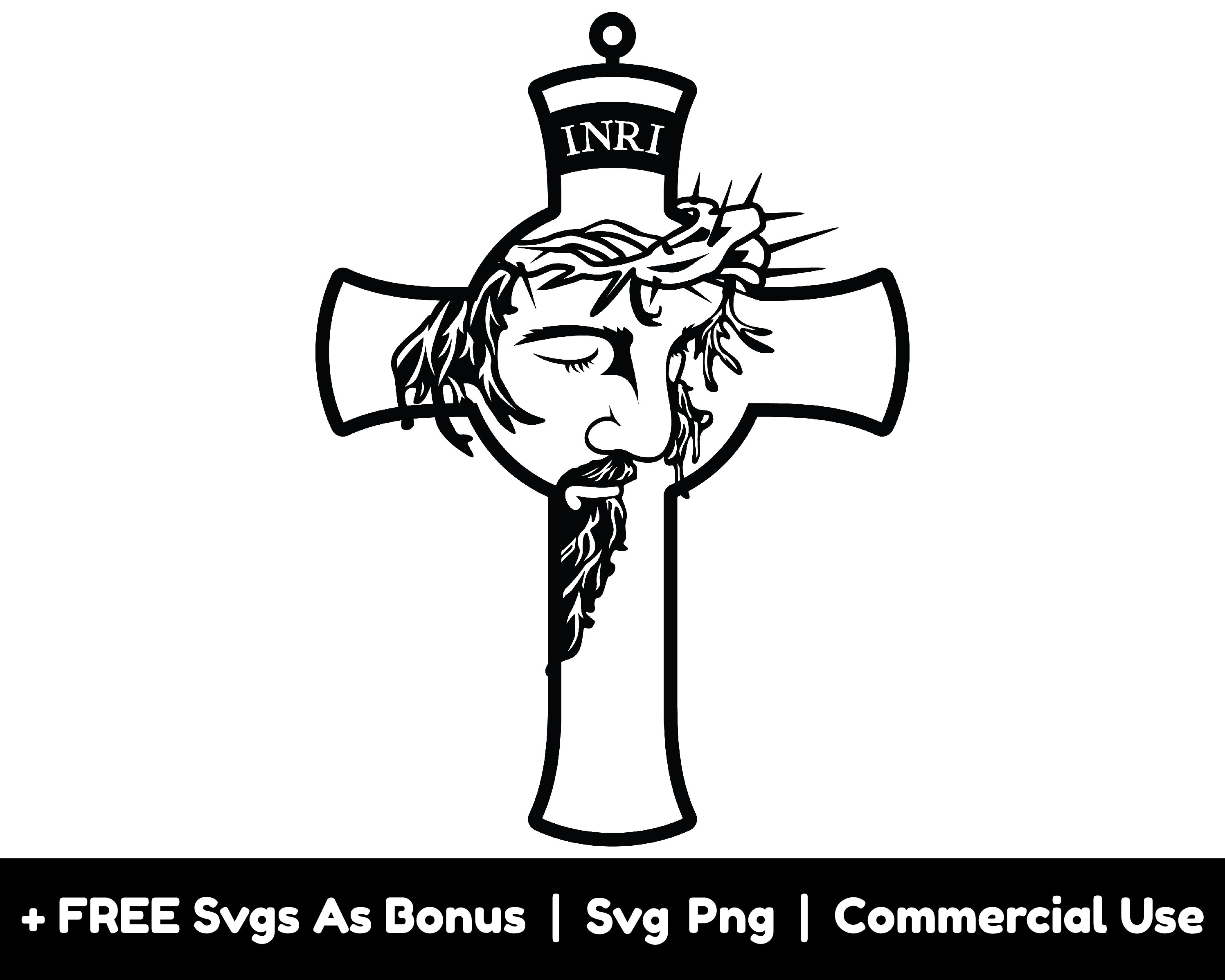 Inri Svg Png Files, Christian Svg, God Svg, Jesus Face Svg, Christ ...