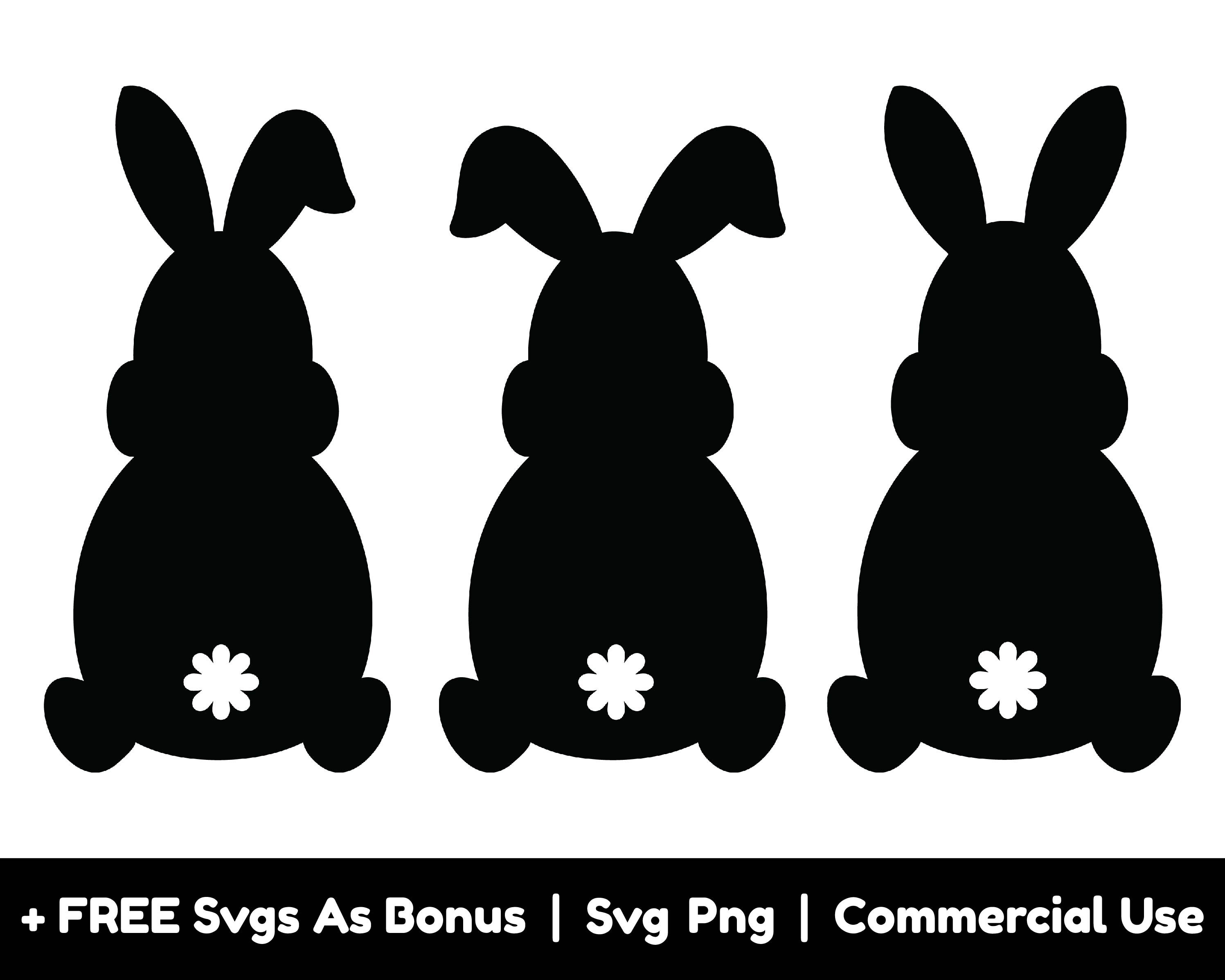 Three Rabbits Clipart Image Svg Png Files Cute Bunny Svg - Etsy