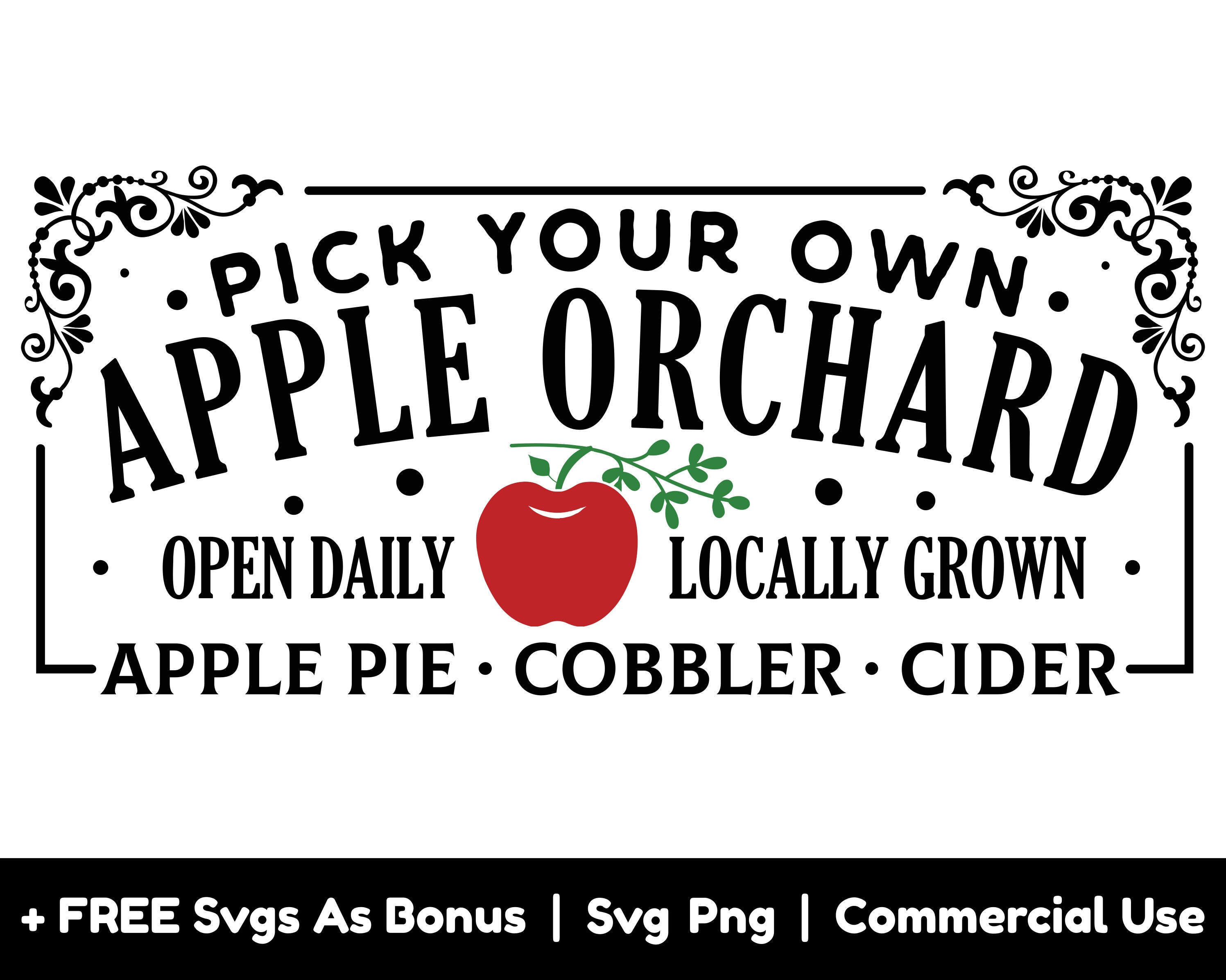 Pick Your Own Apple Orchard Svg Png Files Apple Pie Svg - Etsy