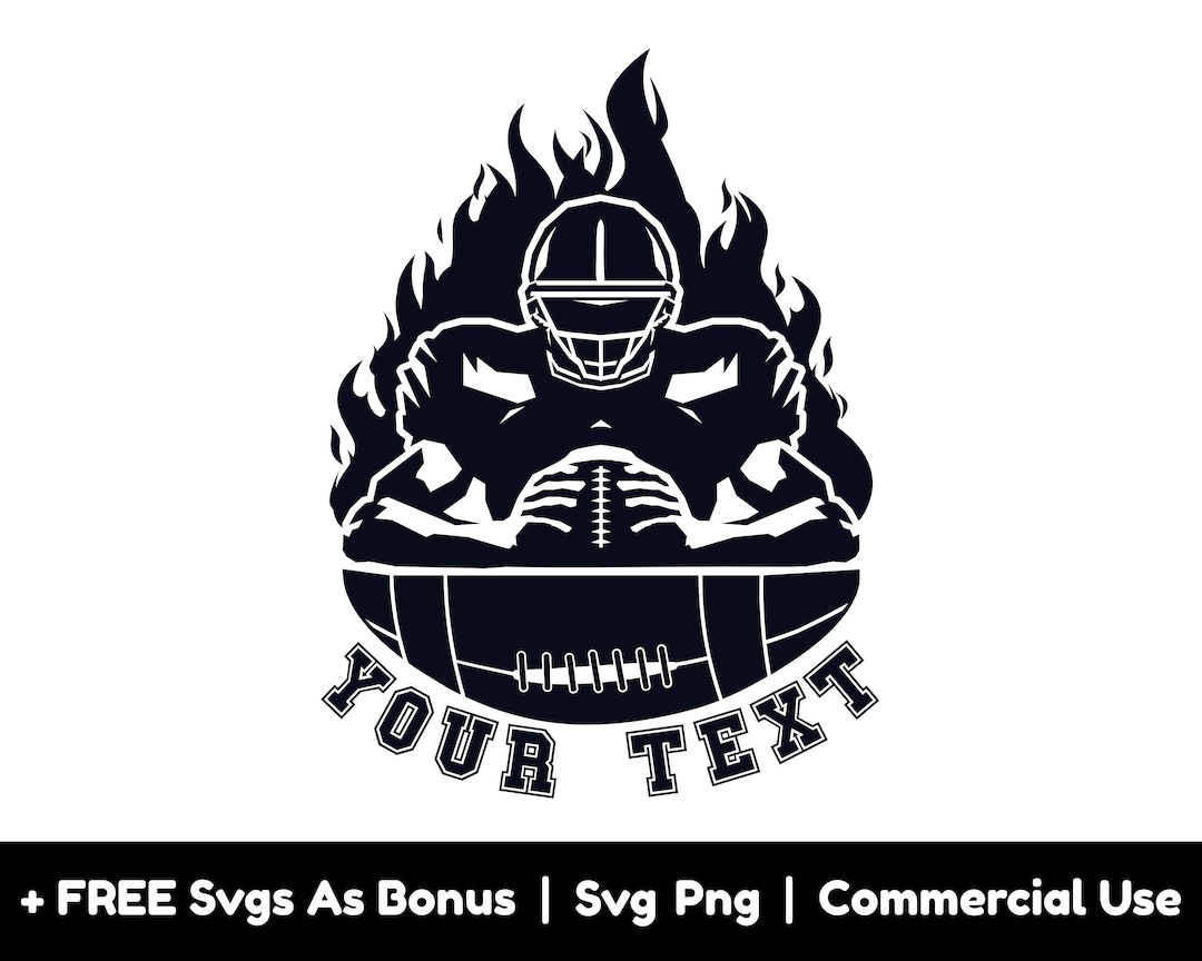 Football Player Svg Png, Flaming Football Player Svg Png Files ...